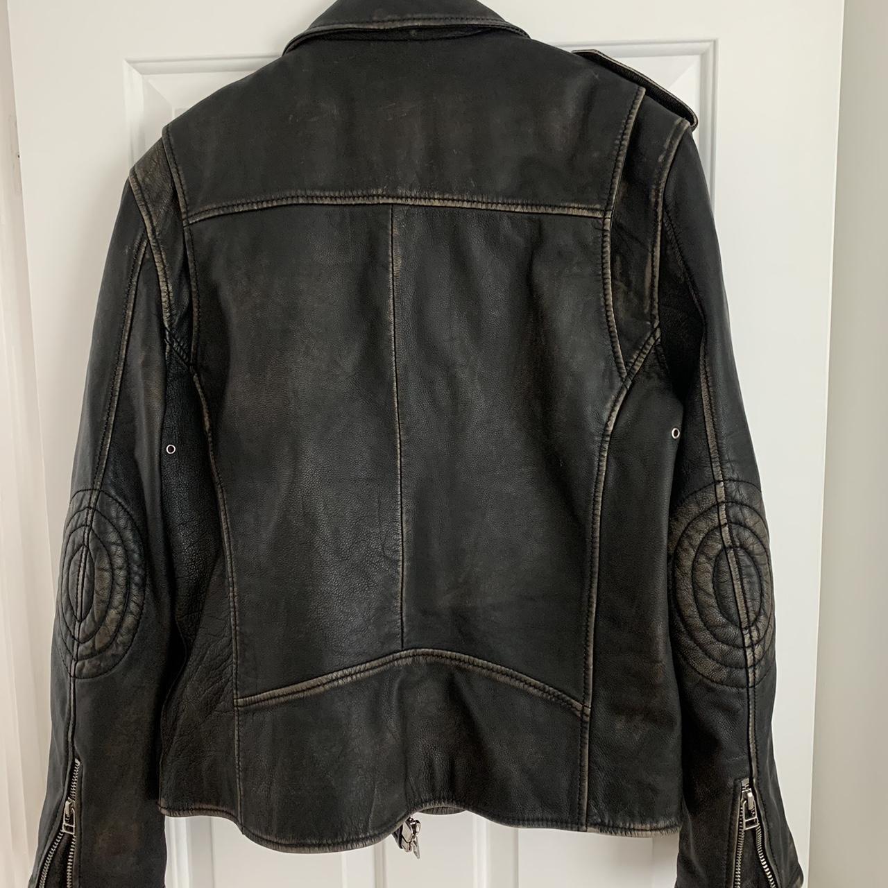**Vintage** Leather Biker Jacket from Goosecraft.... - Depop
