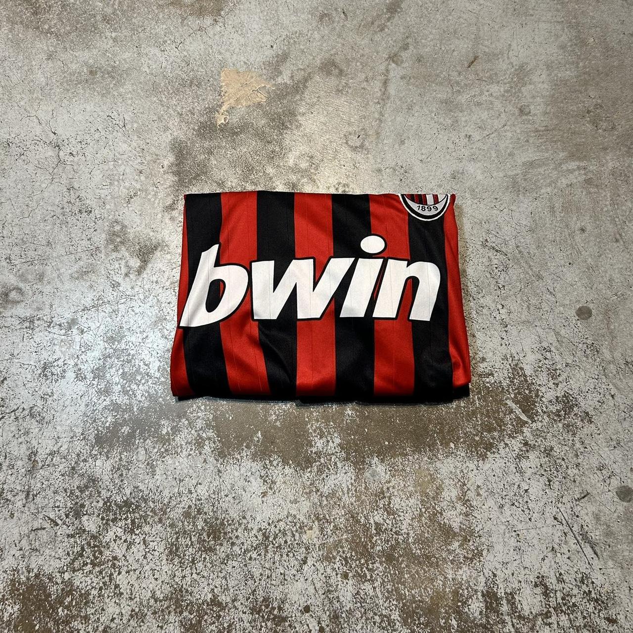 calm damaged Y2k ac milan futbol kit jersey adidas... - Depop