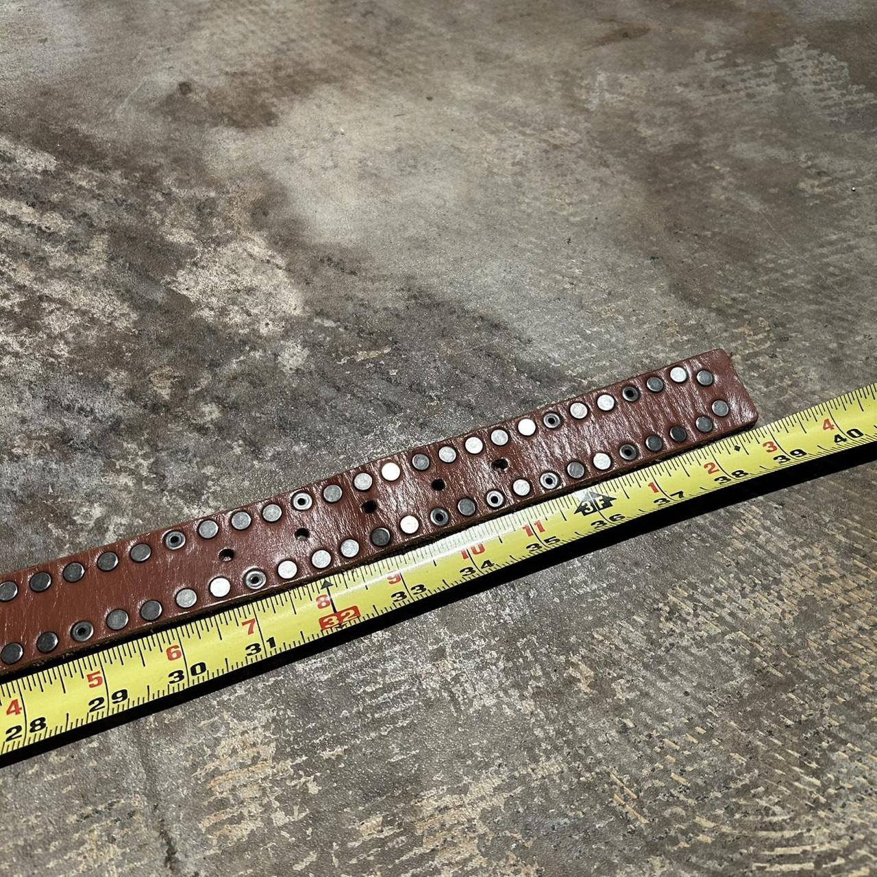 crazy tuff leather faded name brown western type... | Depop