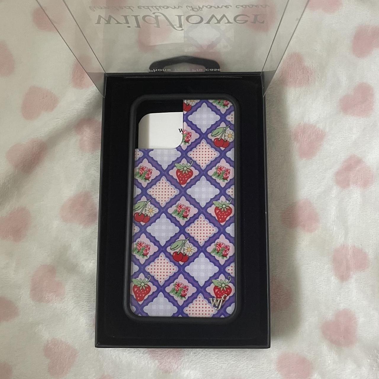 wildflower berry phone case -used once -for iphone... - Depop