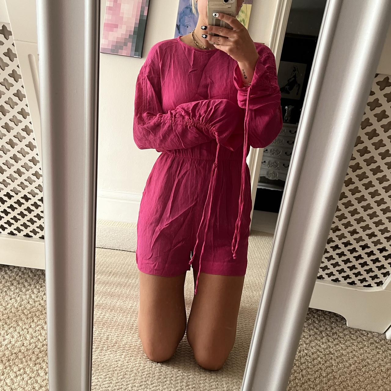 Pink playsuit In perfect condition Shown on size... - Depop