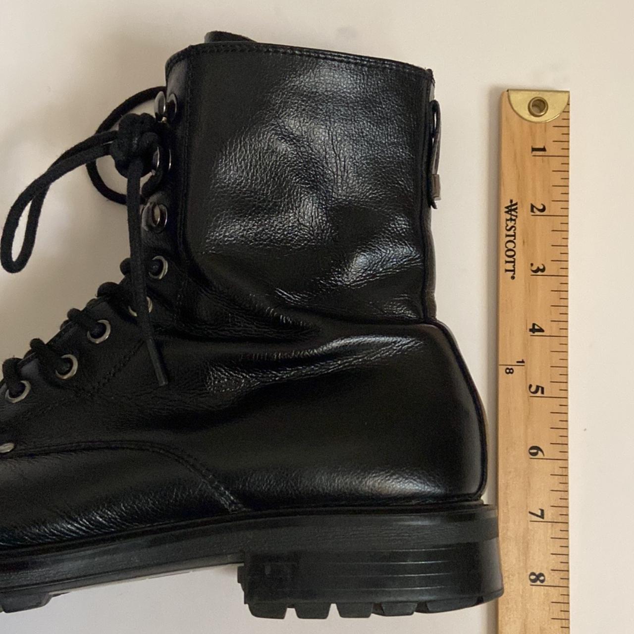 J25 Men's Cylinder Black Leather Moto Boots with... - Depop