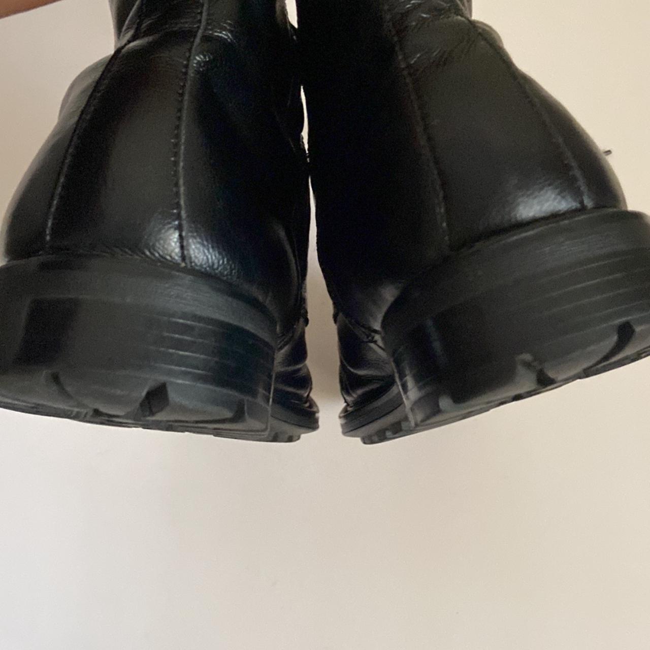 J25 Men's Cylinder Black Leather Moto Boots with... - Depop