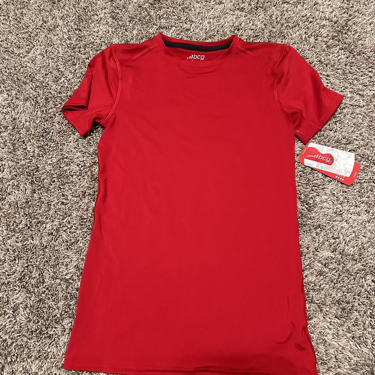 BCG red compression shirt child large brand new... - Depop