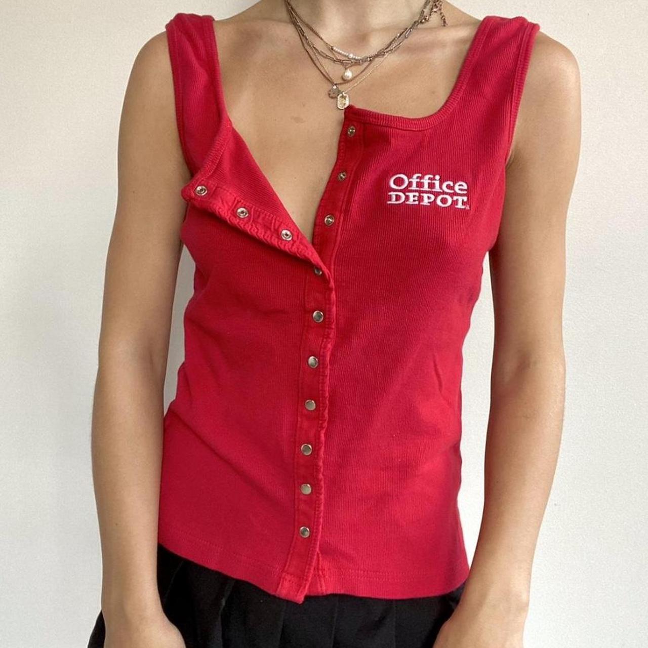 ️ Red vintage Nascar button up tank 🏁 official... | Depop