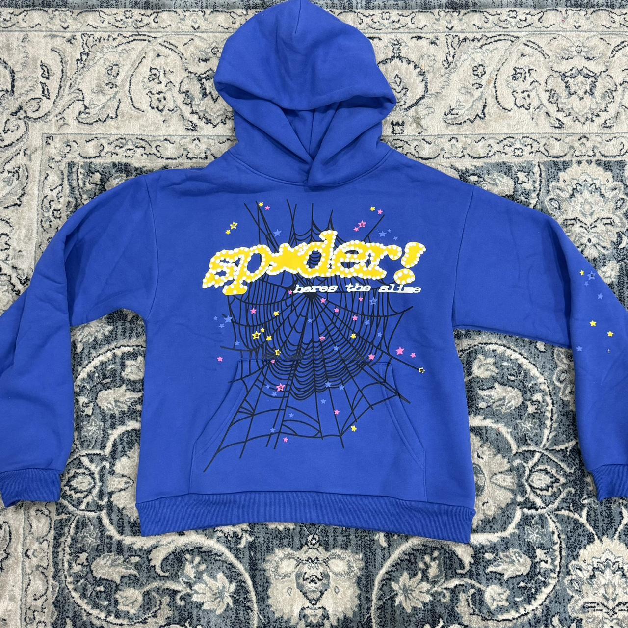 Sp5der TC Hoodie Blue spider hoodie #spider... - Depop