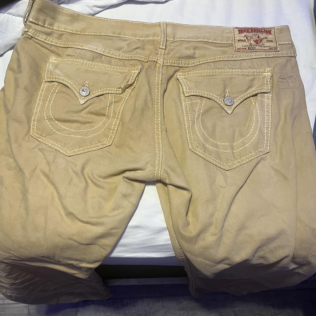 dope baggy true religion khakis Size 42 Small... - Depop