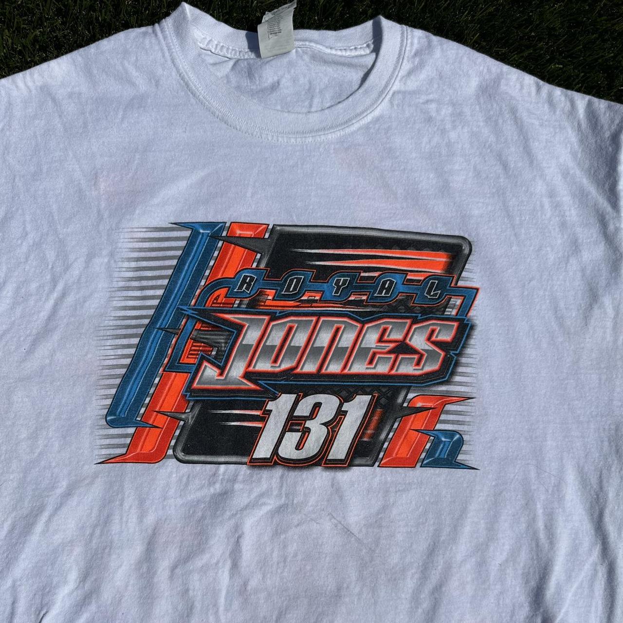 VINTAGE ROYAL JONES RACING TEE VERY GOOD... - Depop