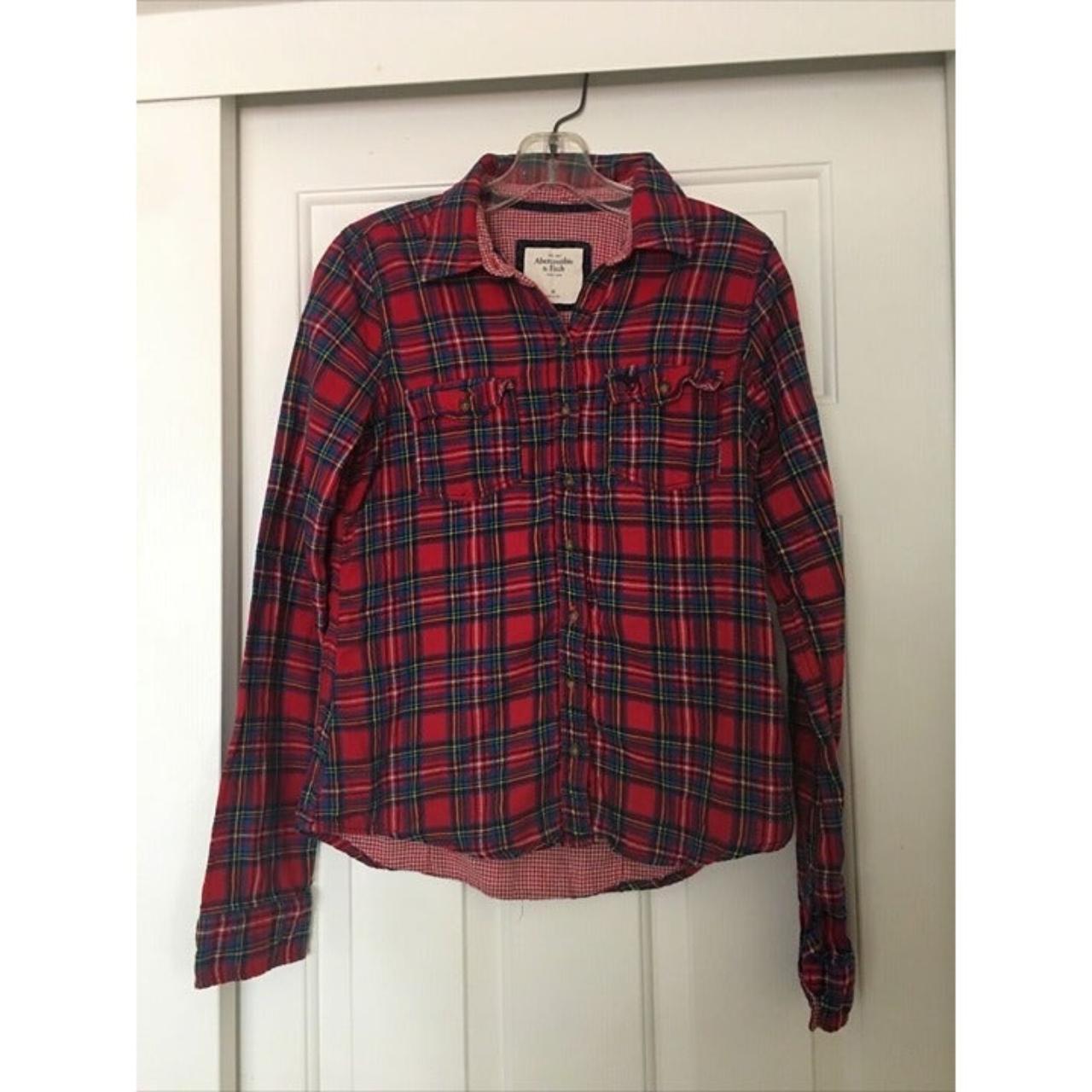 Abercrombie and fitch long sleeve plaid button up... - Depop