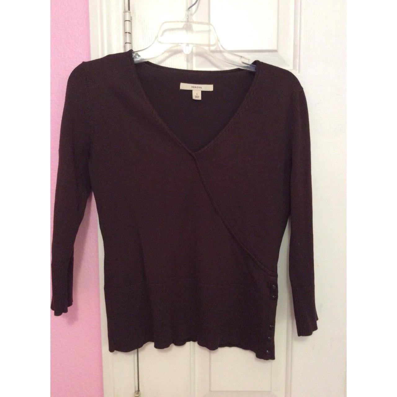 Merona Size Small Long Sleeve top width 17" length 21" - Depop