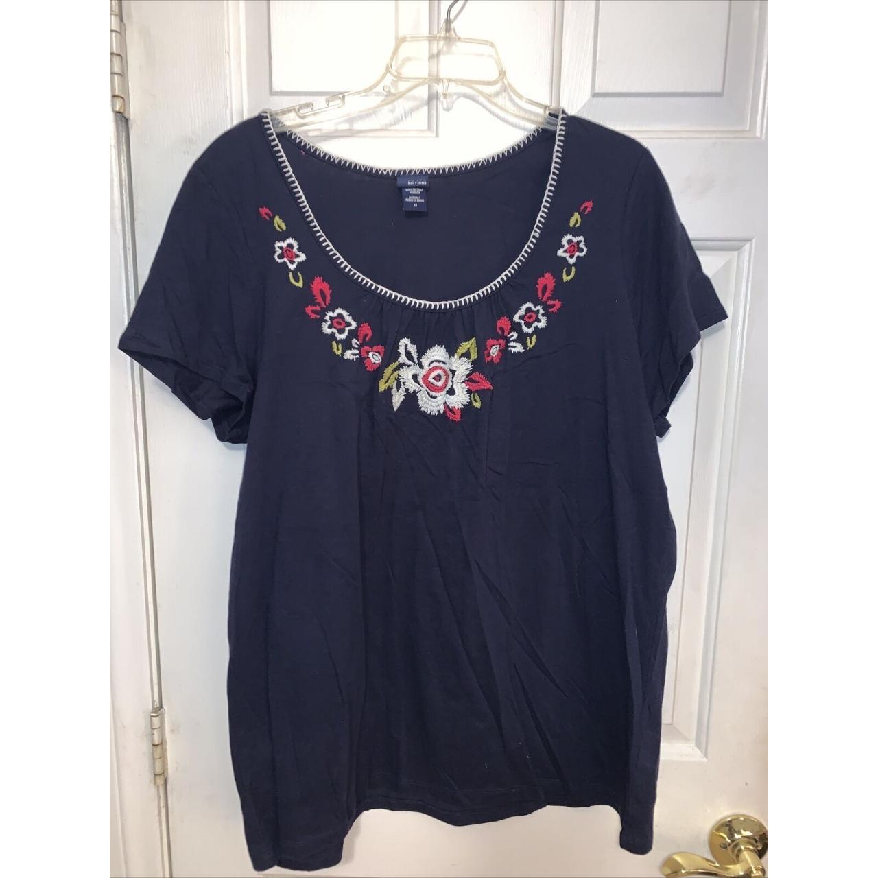 Basic Editions Navy Blue Top Women's Plus Size 2x... - Depop