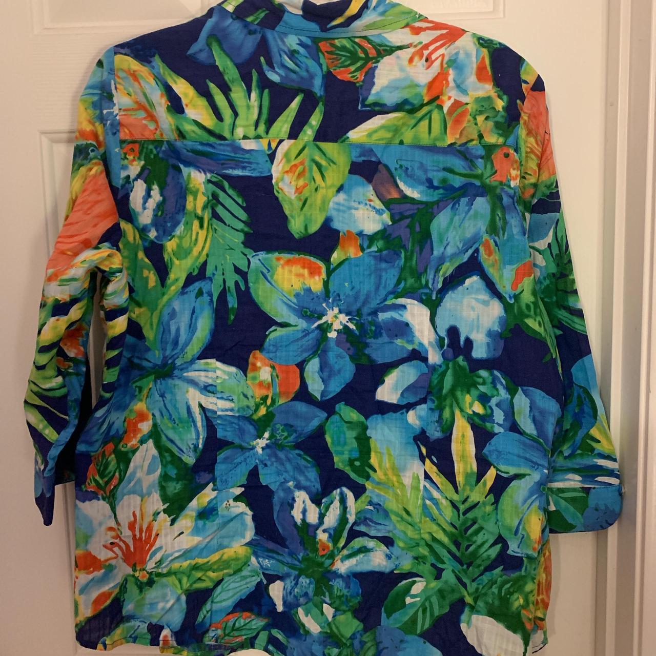 Allison Daley Top Womens Size 14 Floral Hawaiian... - Depop