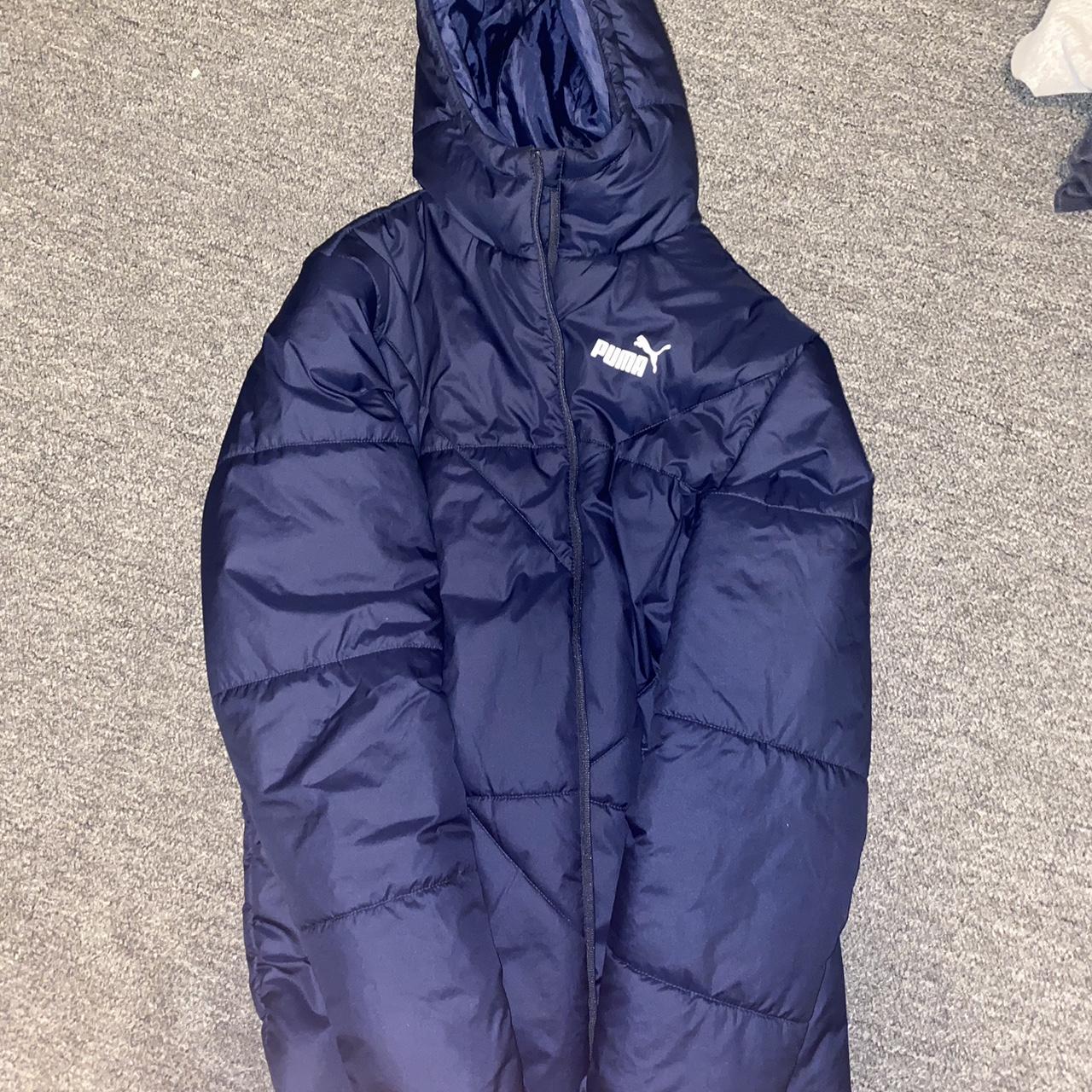 Puma winter jacket navy blue #jackets #puma - Depop
