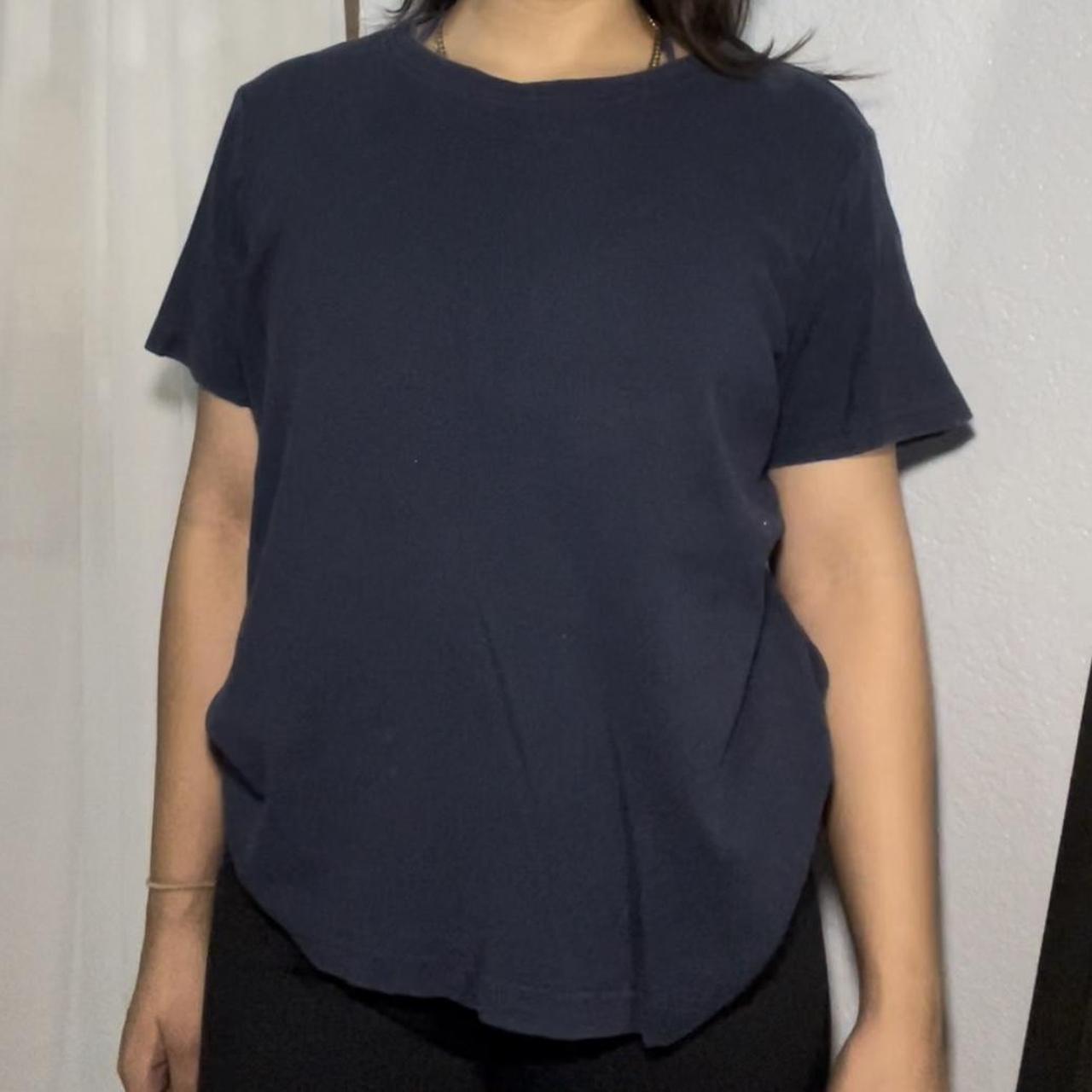 Basic Editions Regular dark blue oversized shirt in... - Depop