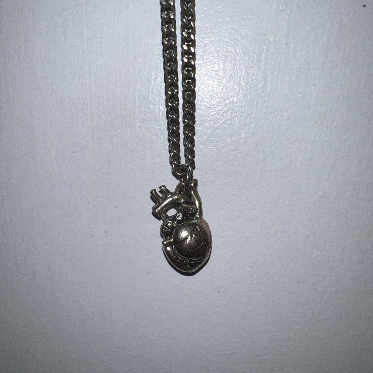 Earthbound Trading Silver Anatomical Heart Necklace. - Depop