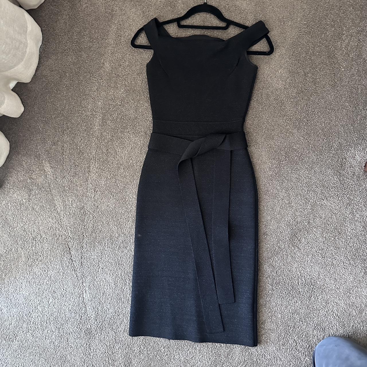 Scanlan Theodore Black off shoulder Midi Dress... - Depop