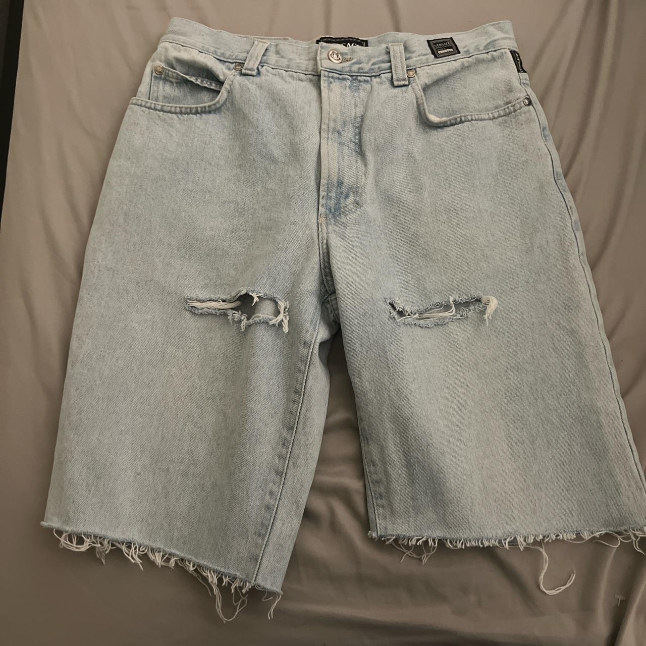 never worn, clean Versace jorts with nice... - Depop