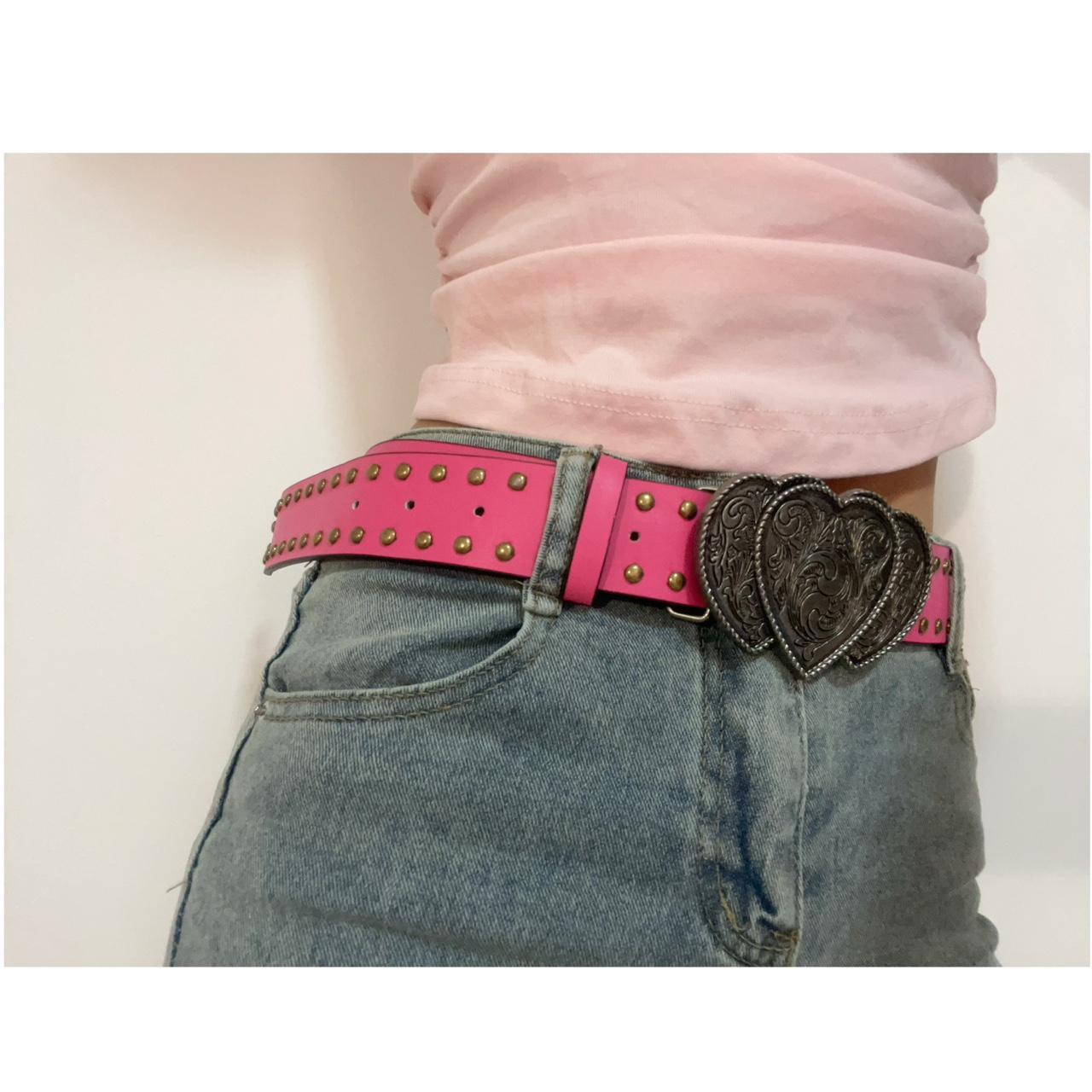 Y2K Vintage Style Studded Belt🍓🍓 Length 105cm... - Depop
