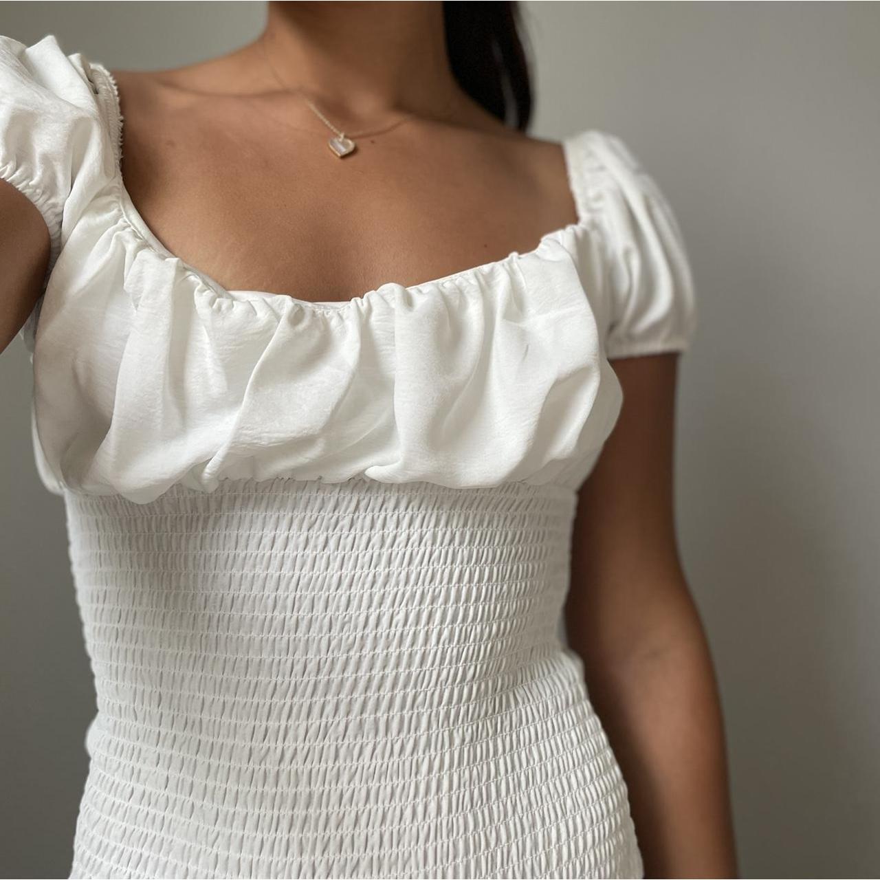 Cute Preppy White Dress. Size Sm. Only worn once,... - Depop