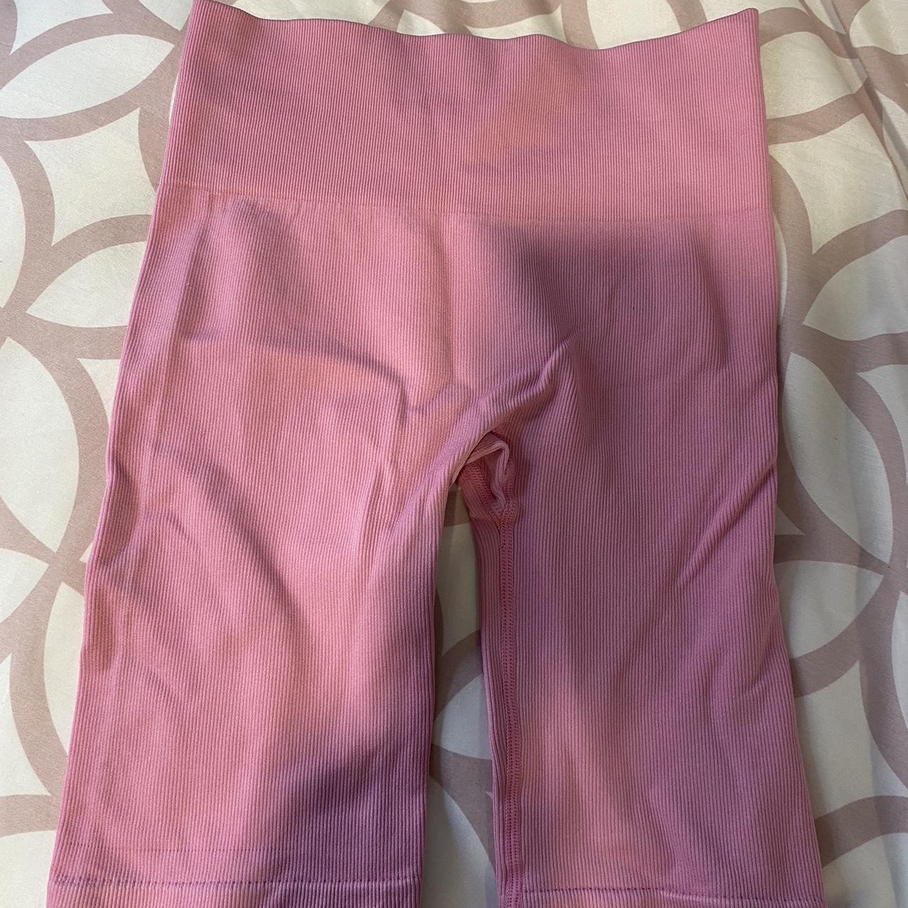 Pink primark seamless ribbed cycling shorts Size XS... - Depop