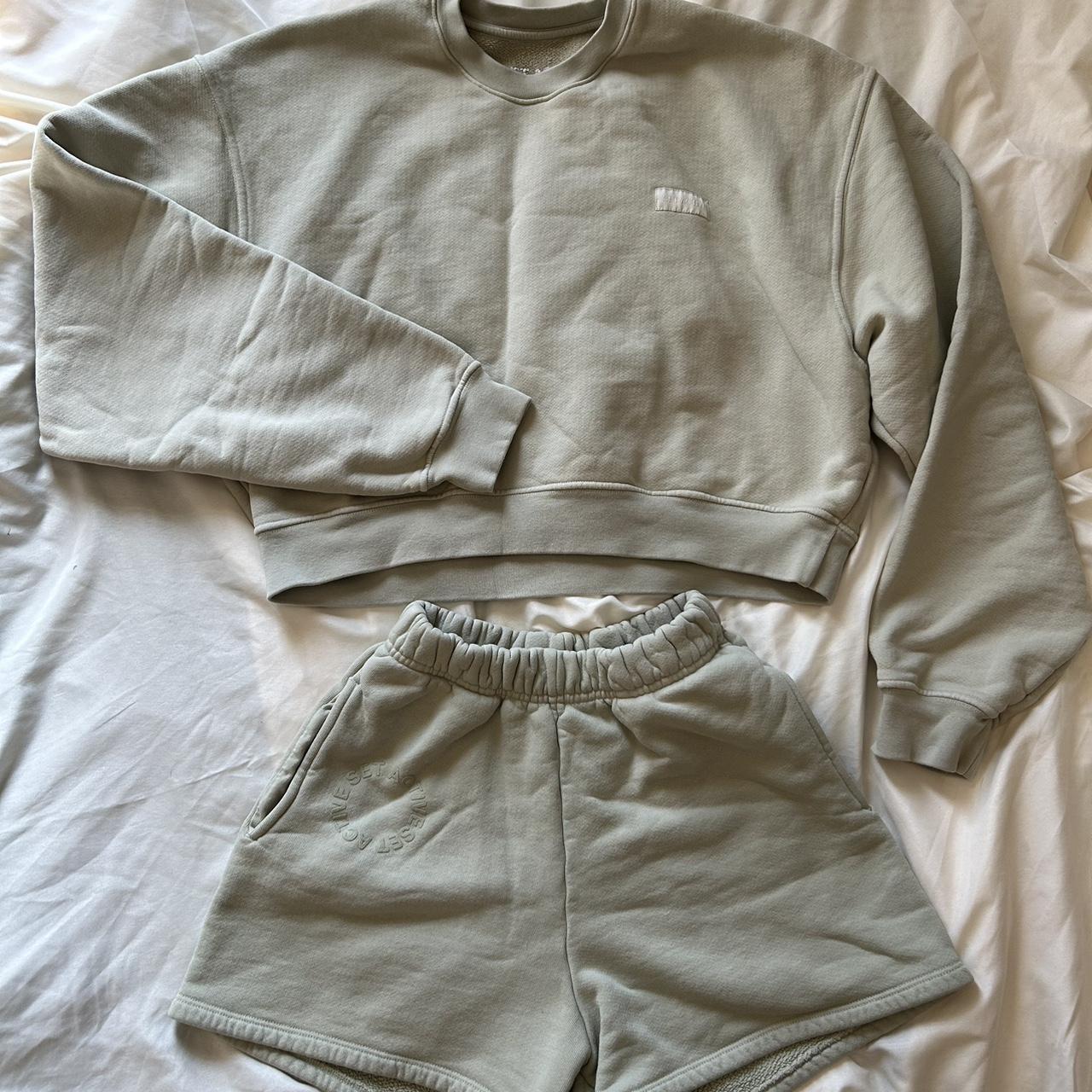 Set Active Sweat Shorts And Cropped Sweatshirt in... - Depop