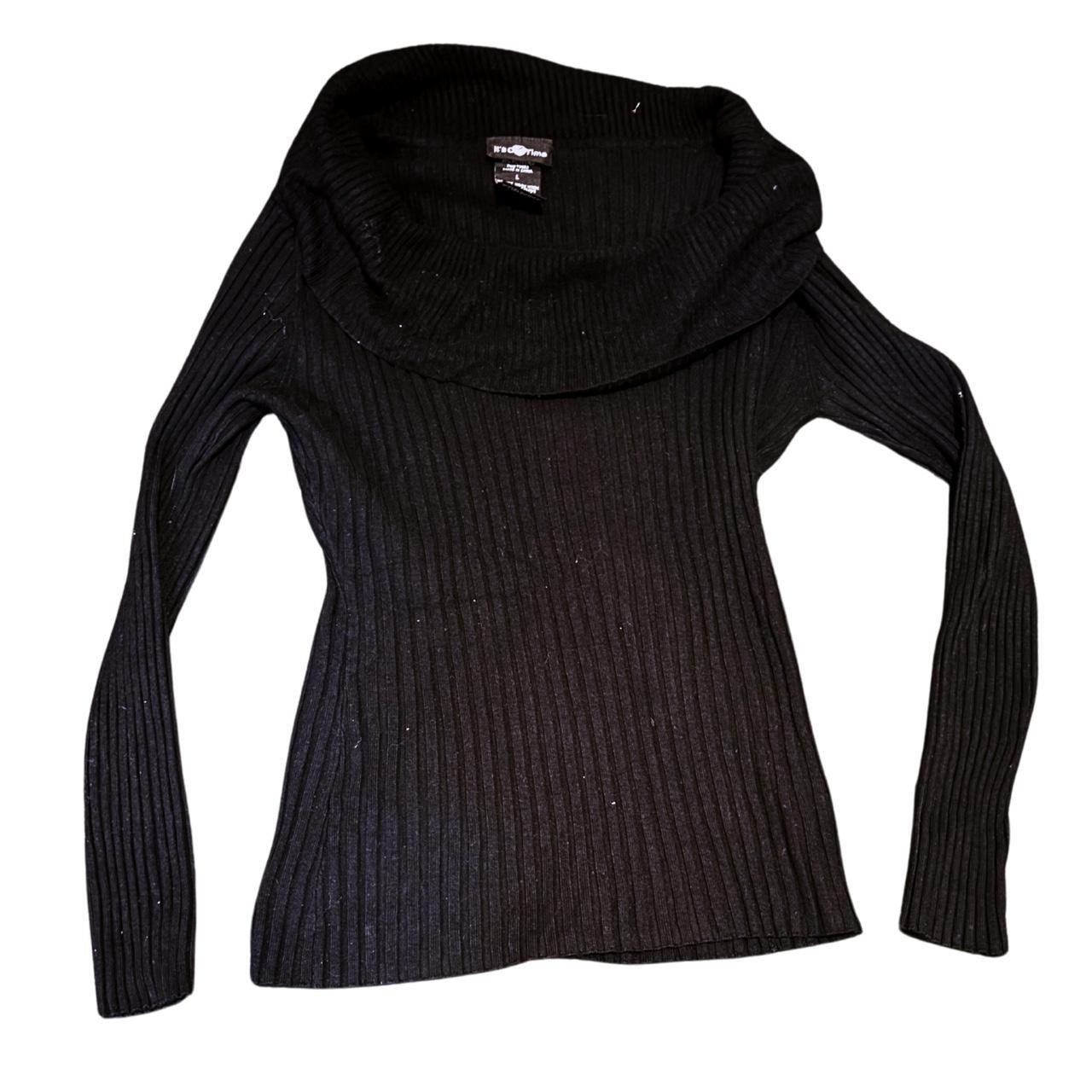 Vintage size L wide cowl neck corded sweater... - Depop