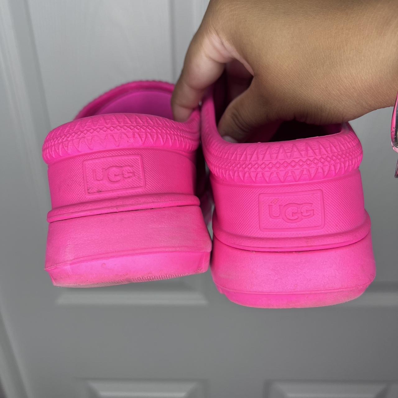 Used Pink Ugg Clogs Size 7W Stylish Comfortable... - Depop