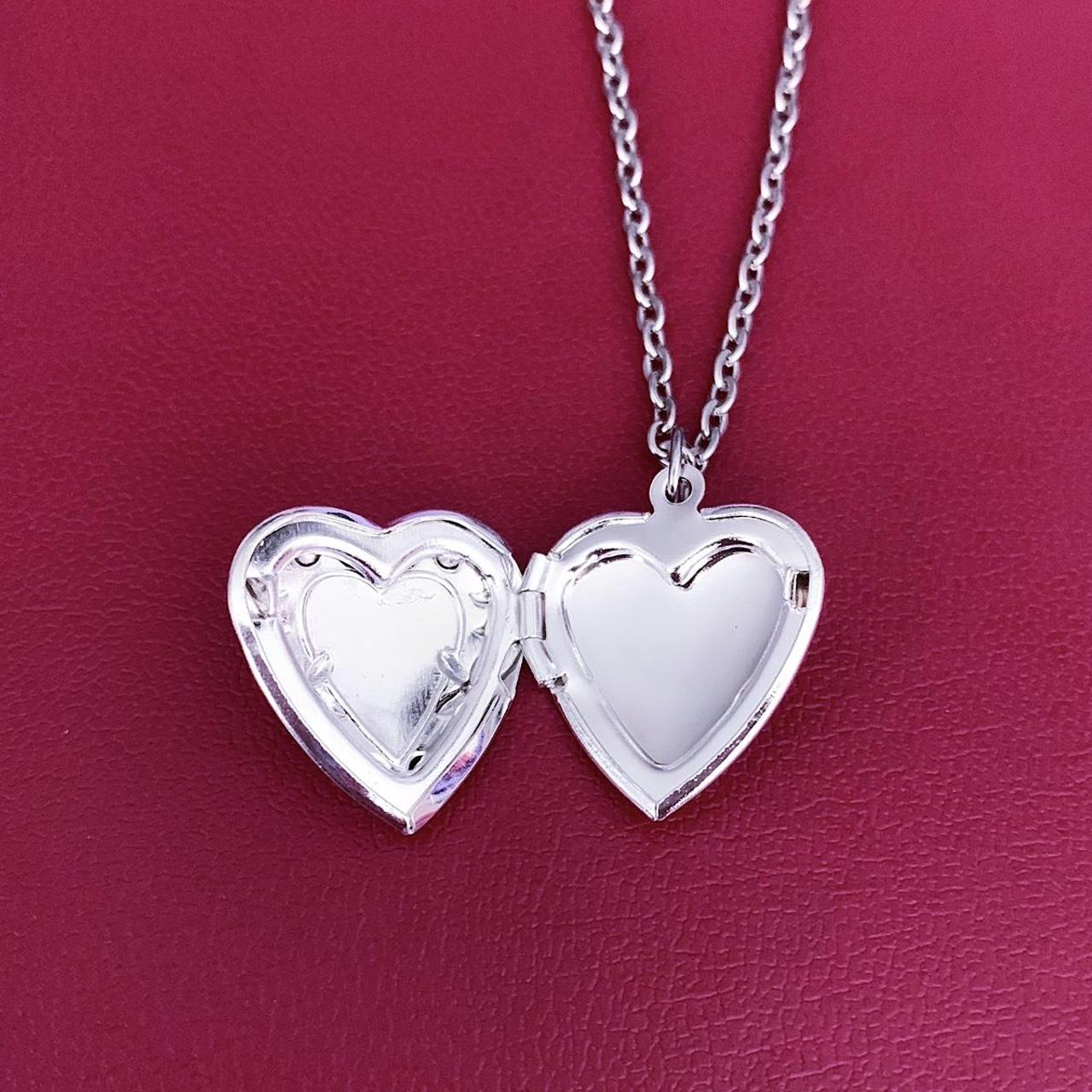 Heart locket lock necklace, silver colour. 🤍 🌼Last... - Depop