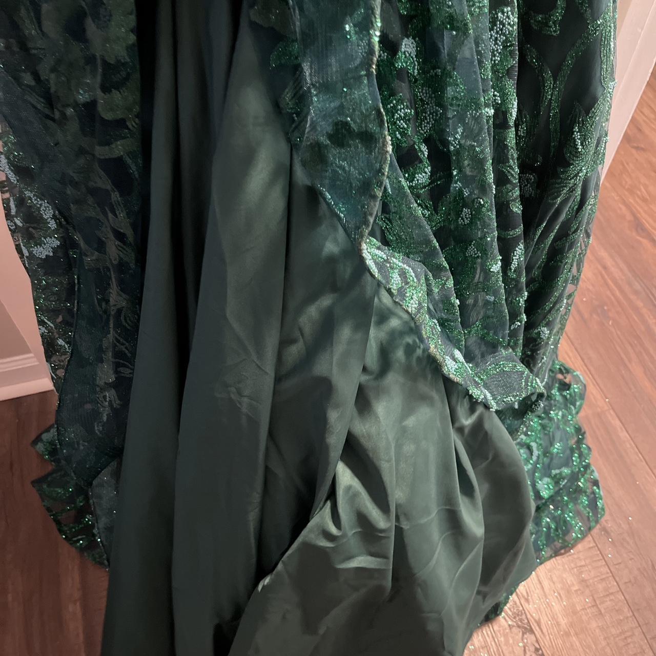 Prom dress, altered to size 18, green, worn once,... - Depop