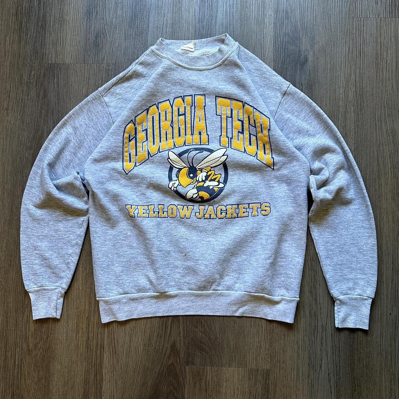 Vintage 90s Georgia Tech Crewneck Sweater Small... - Depop