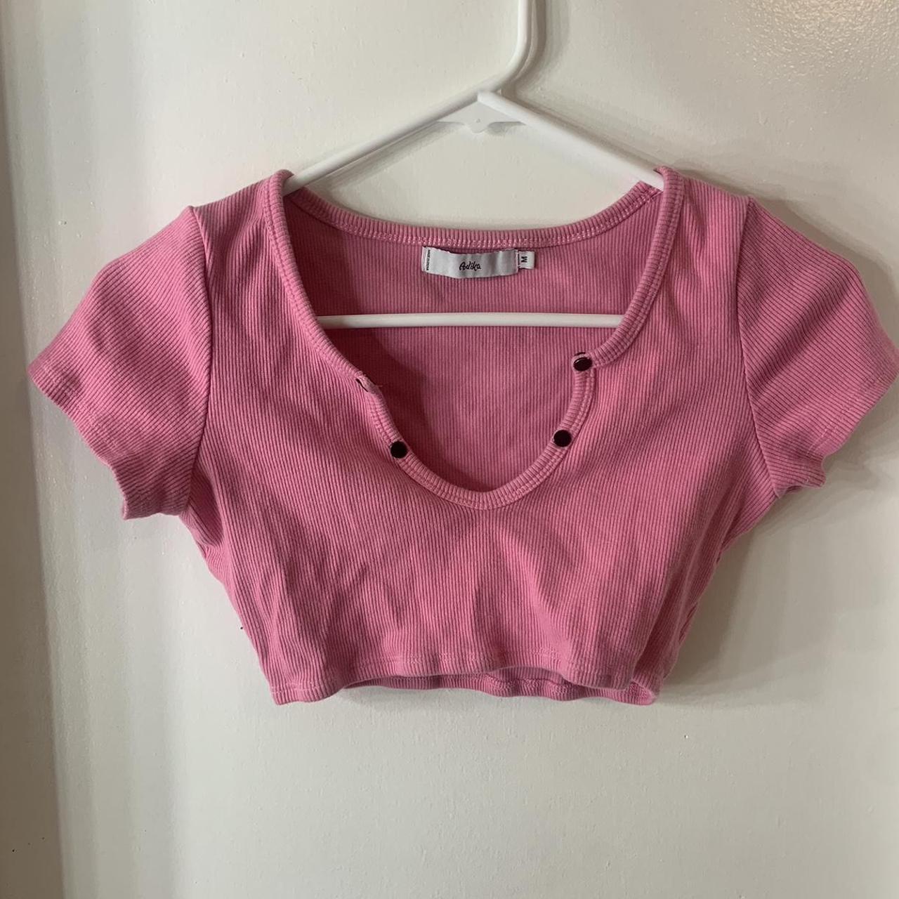 Adika very cropped button top size M fits as a small... - Depop