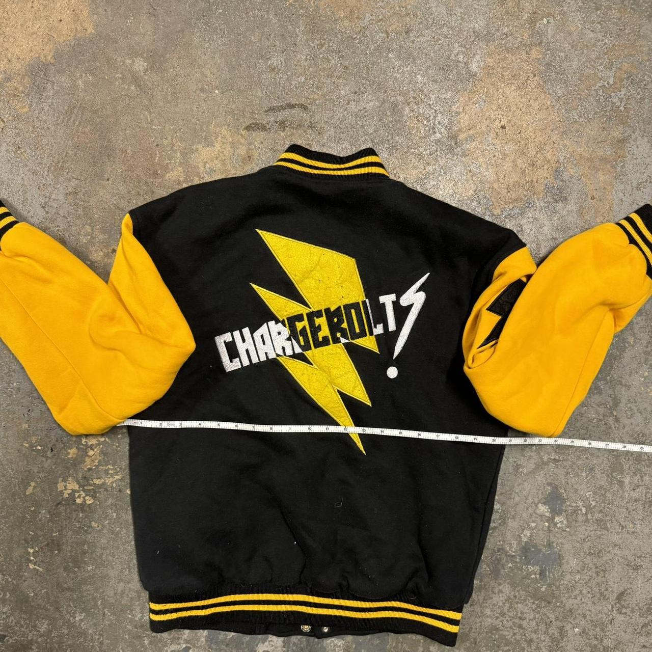 Black & yellow Charger Bolts varsity jacket size s... | Depop