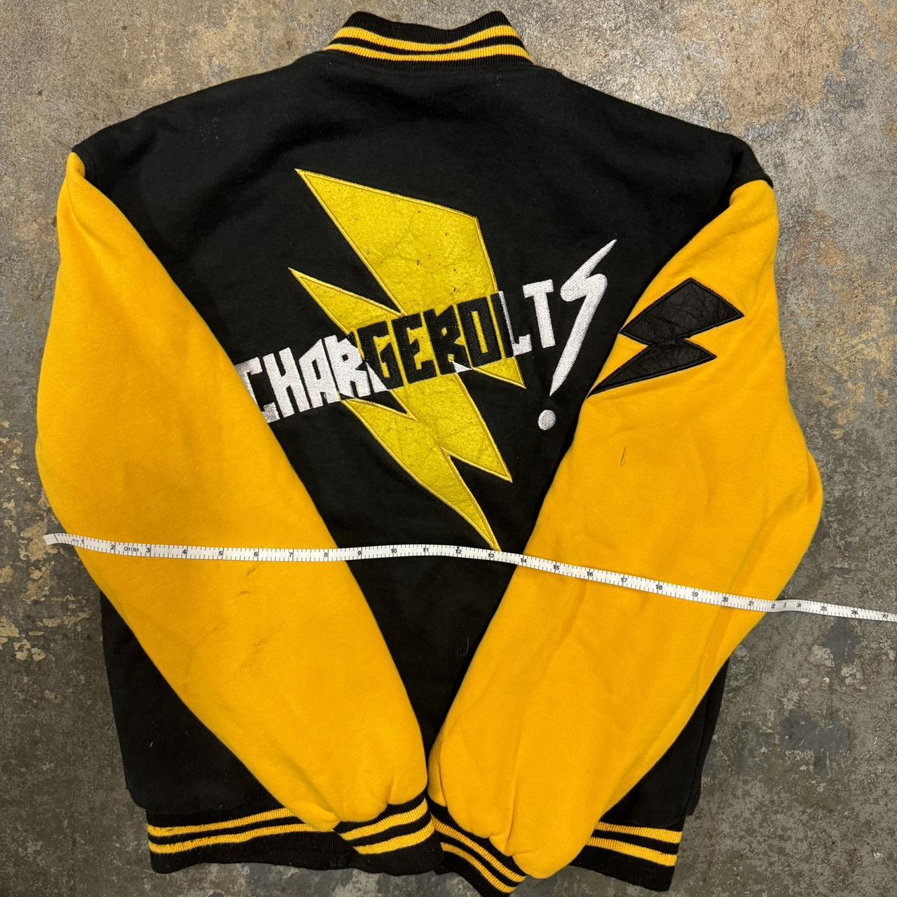 Black & yellow Charger Bolts varsity jacket size s... | Depop