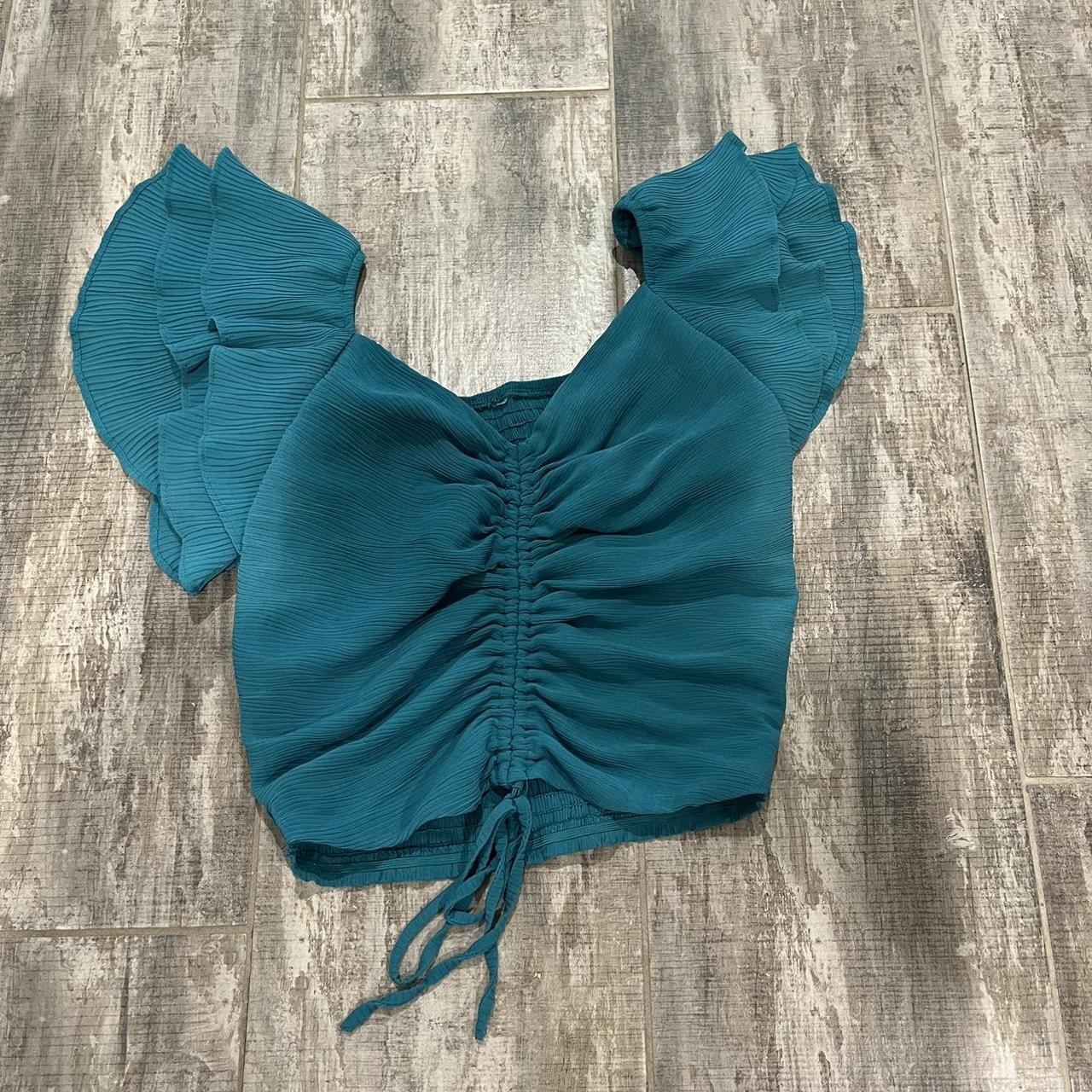 Teal Crop Top - Depop