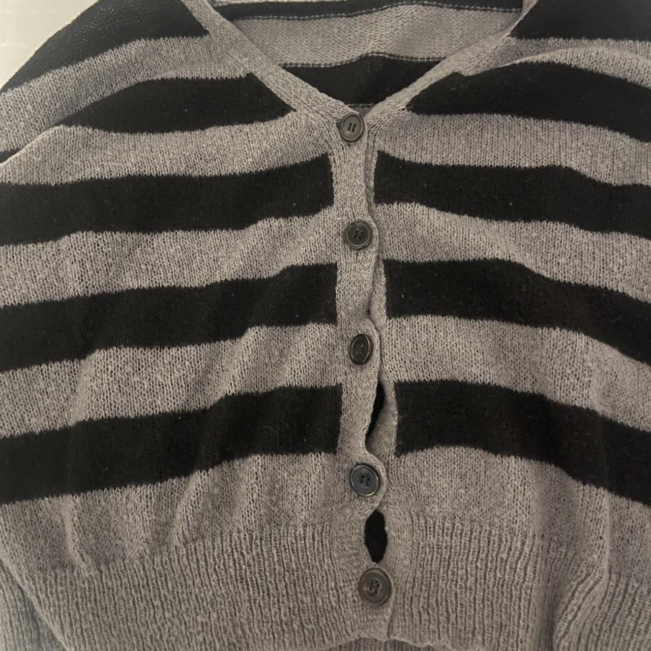 long sleeve soft black and grey cardigan for tha emo... - Depop