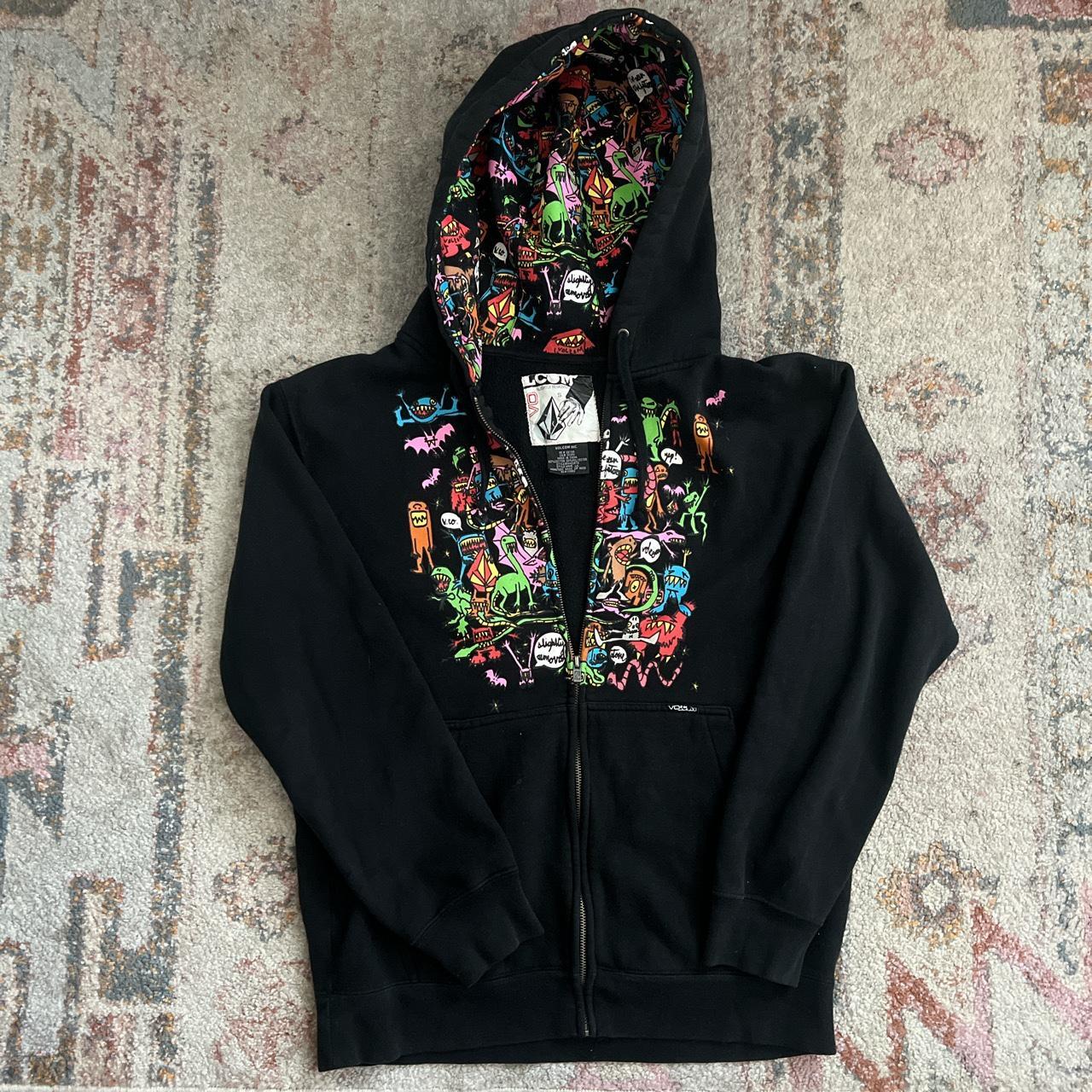 Volcom Lil Monsters Zip Up Hoodie Size-S (fits big... - Depop