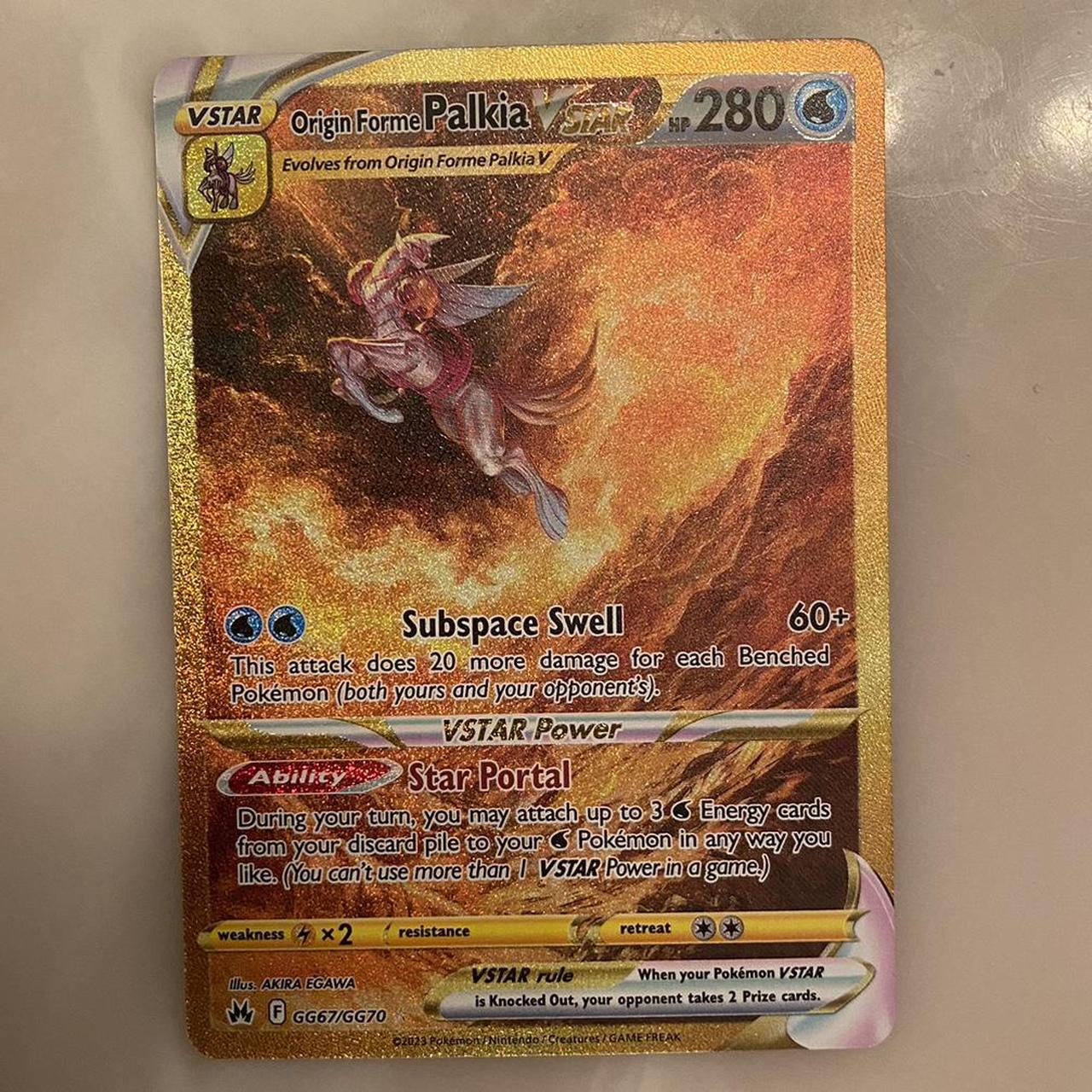 Pokémon Cards Palkia Vstar Gold will come in a sleeve - Depop