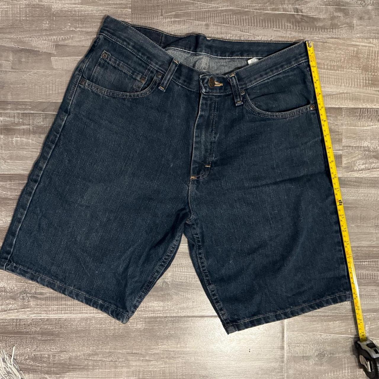 Men’s Wrangler dark wash jorts -size... | Depop
