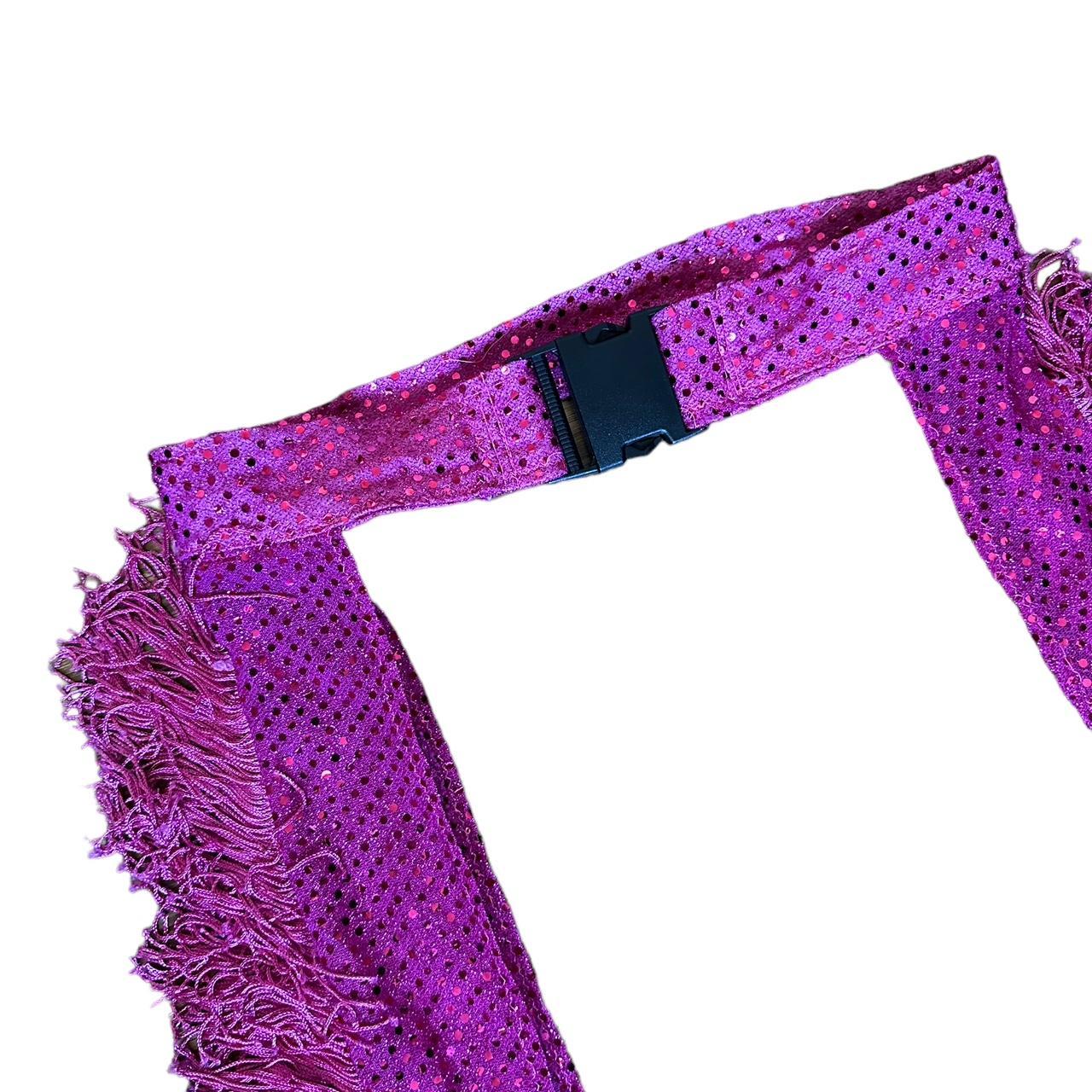 Sequin and fringe hot pink chaps, made by me. High... - Depop