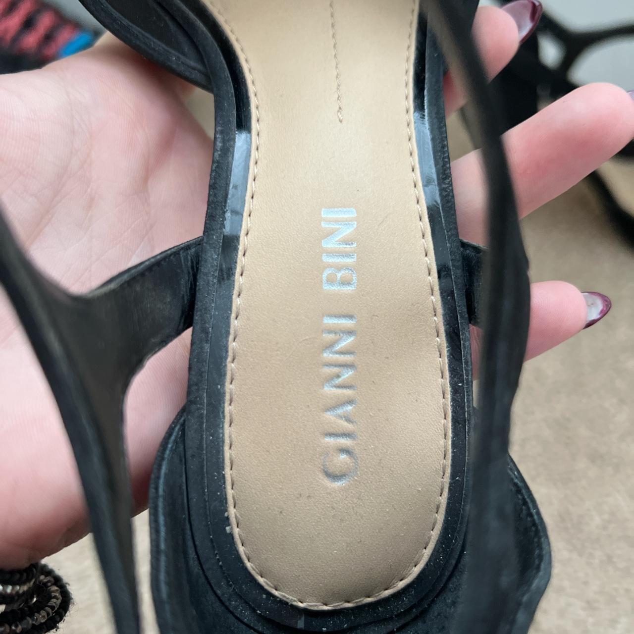 GIANNI BINI Black, closed toed heel w/ strap + buckle - Depop