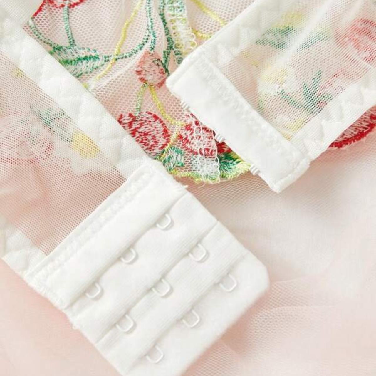 Cherry Print Underwire Bra! Color: Multicolor... - Depop