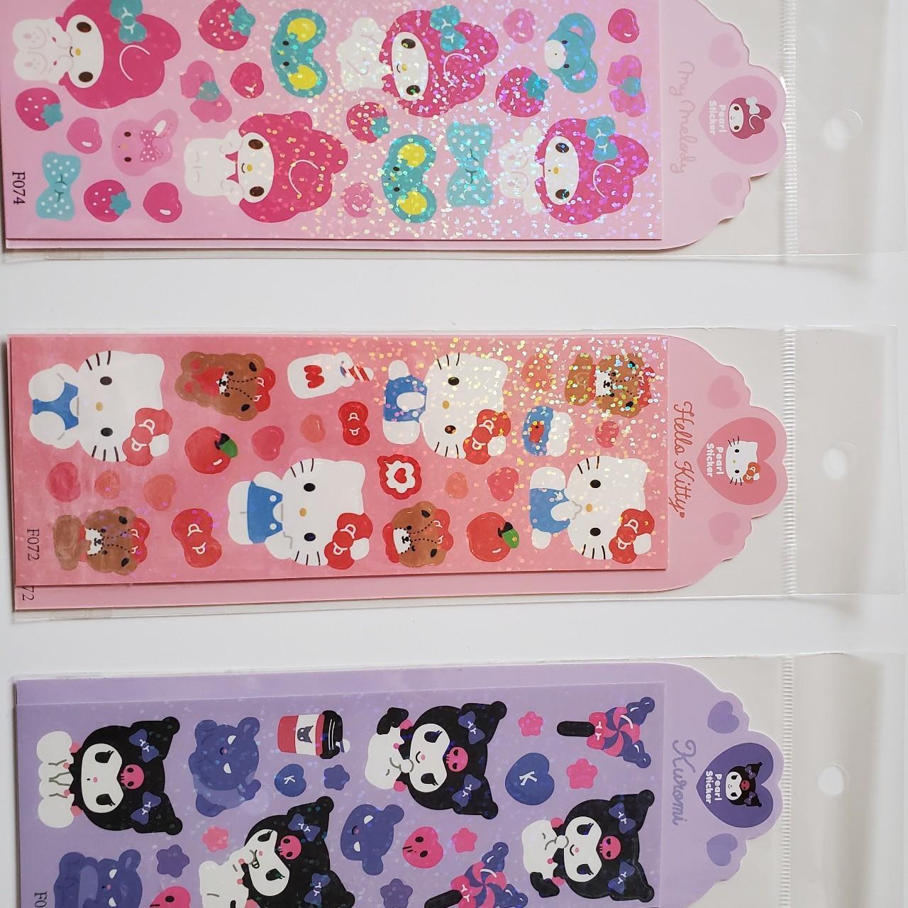 Sanrio character sticker sheets. My Melody Kuromi... - Depop
