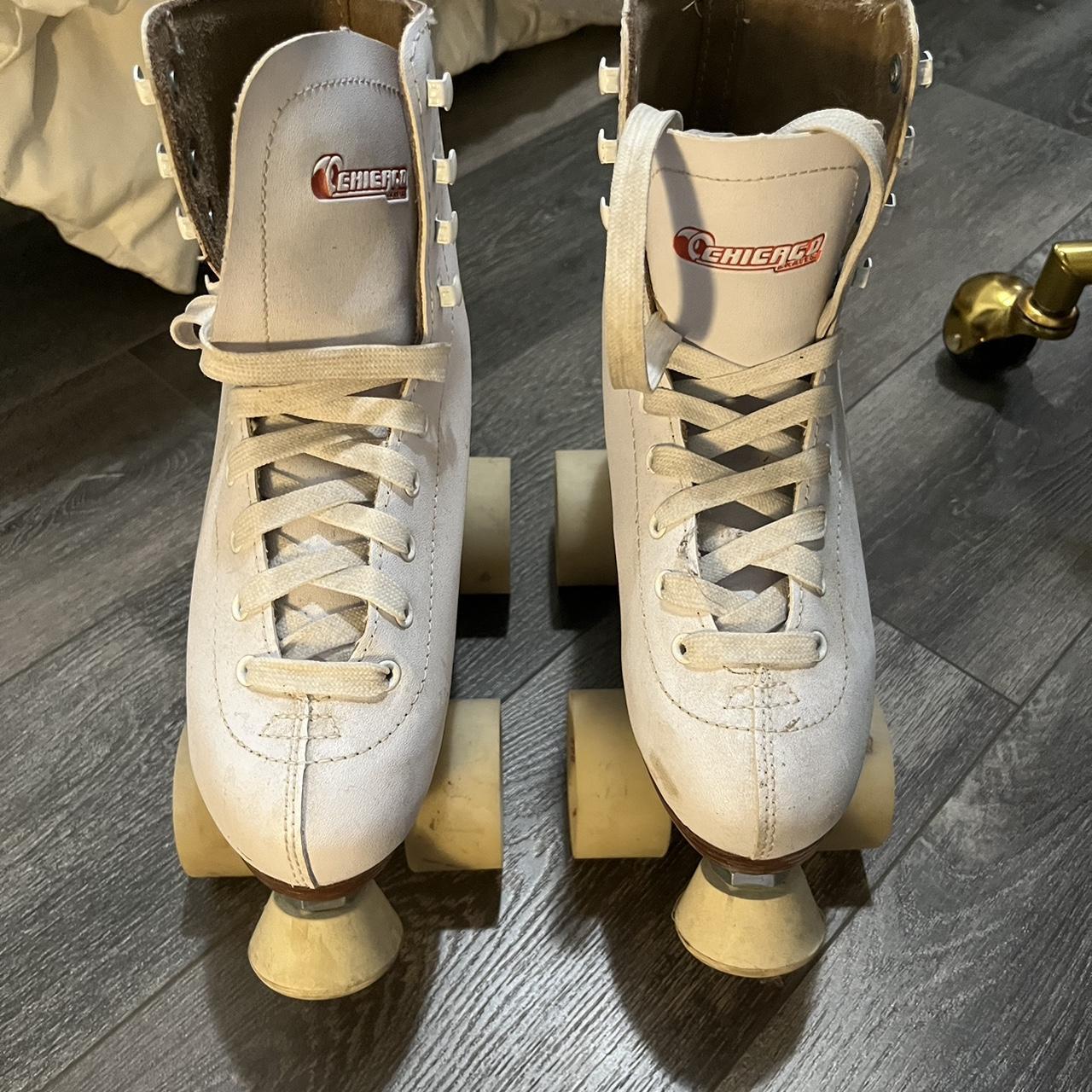 slightly worn white roller skates, women’s size 7 - Depop