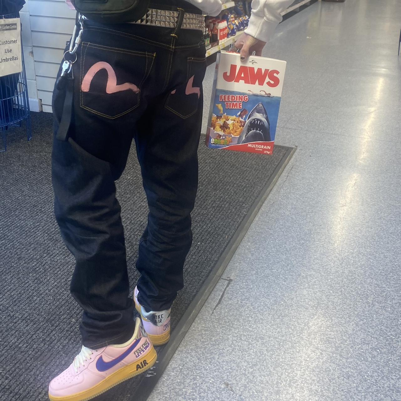 Pink EVISU jeans bought from selfridges W34 L34 Mint... - Depop