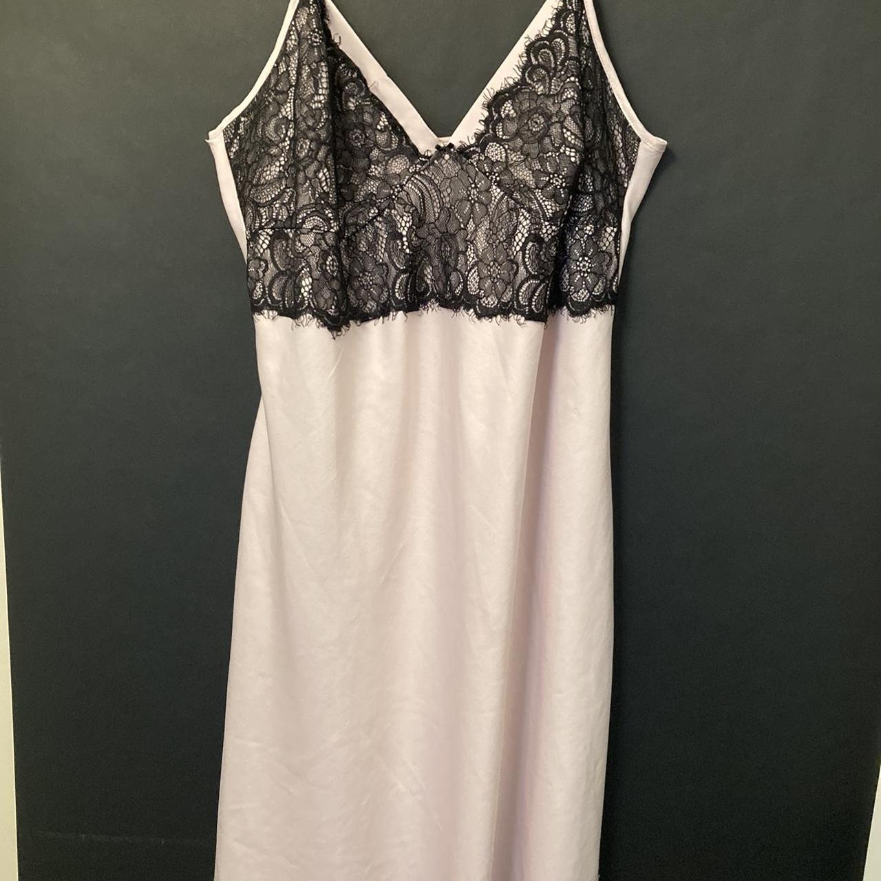 Women’s Pink Slip with Black... - Depop