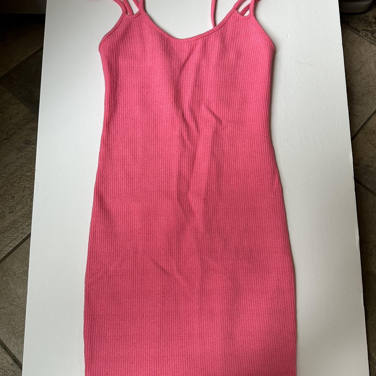 Zara hot pink body con dress. Size small never worn,... - Depop