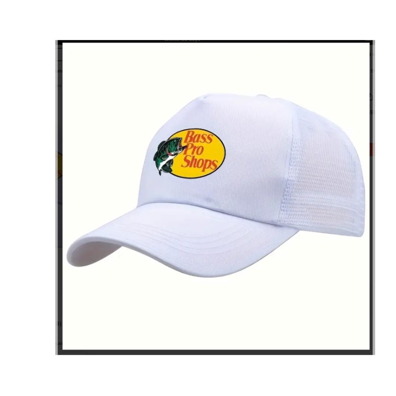 Bass Pro Shop White Hat Black Version Is On My Depop