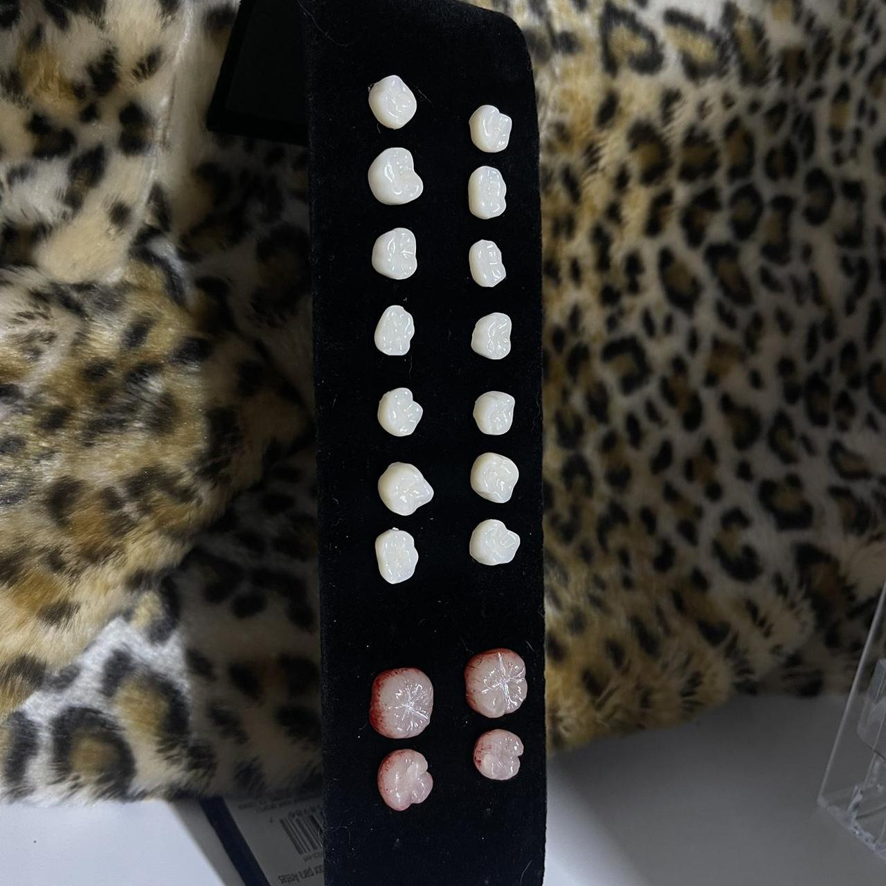 Molar Teeth Studs Handmade teeth earrings!! Bloody... - Depop