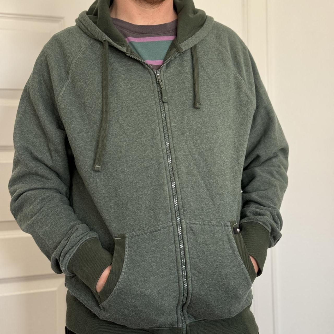 Pact organic green zip up hoodie Very soft - Depop