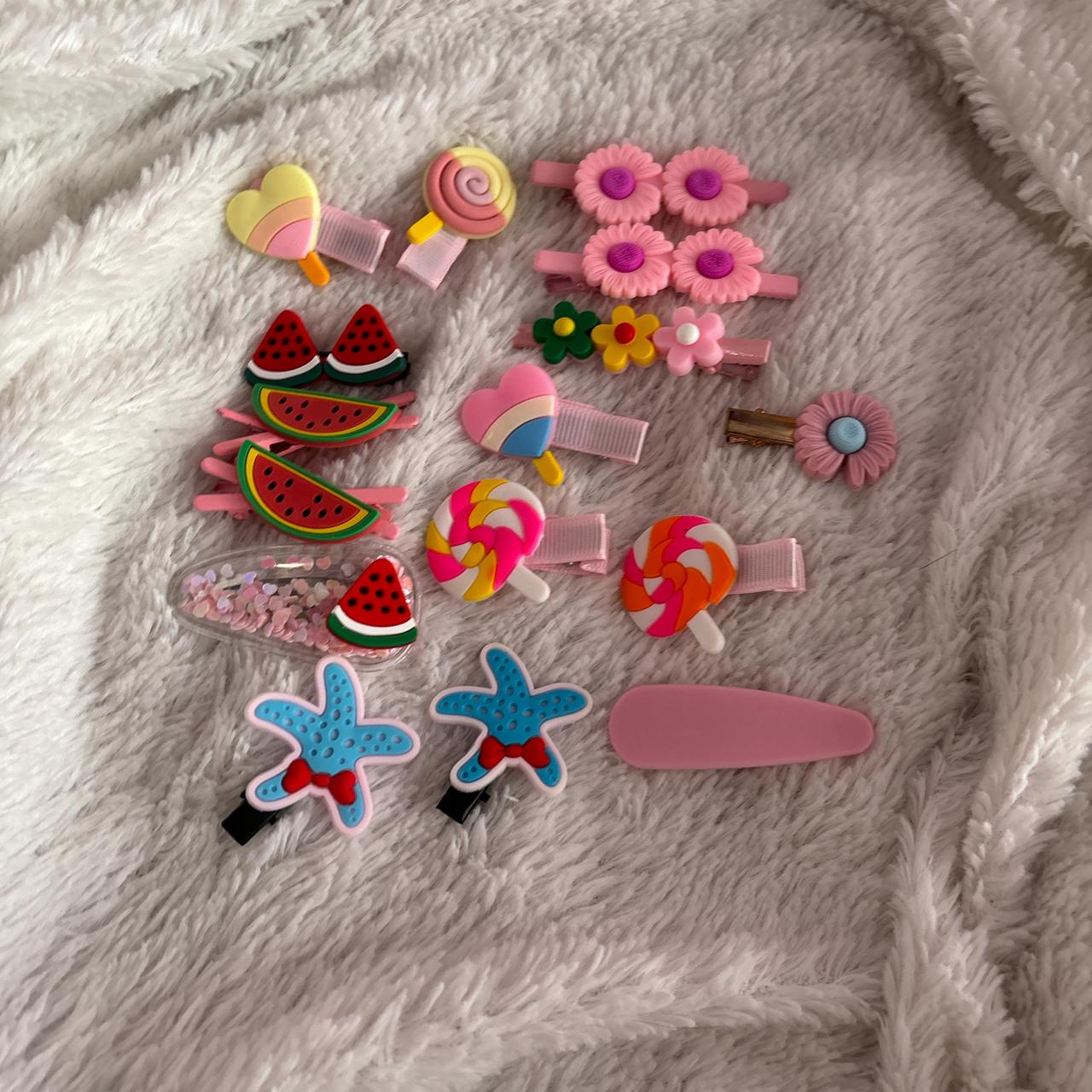 Multi-coloured hair clips #cutecore #kawaii... | Depop